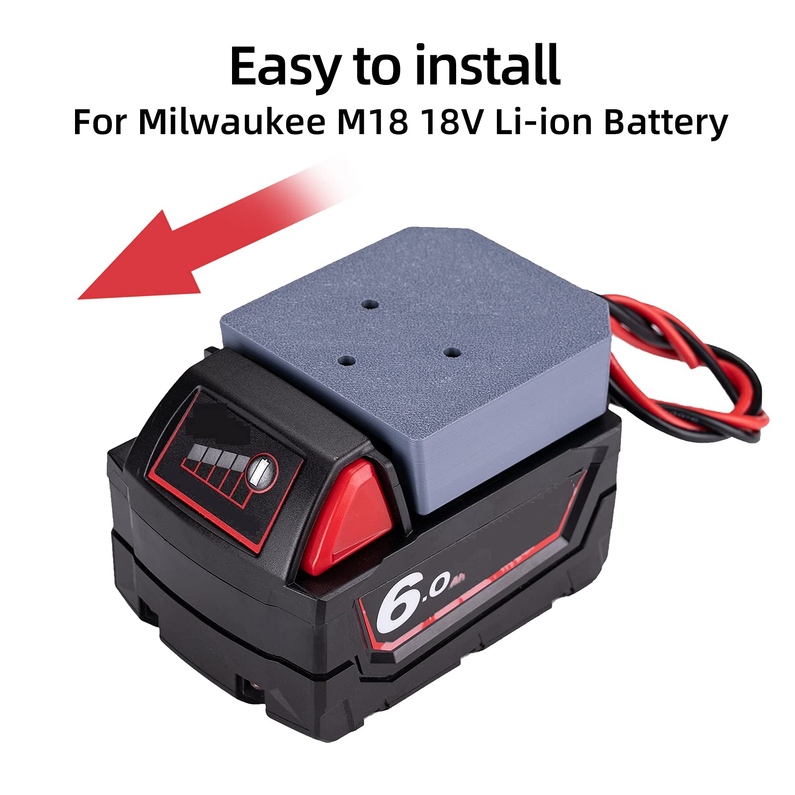 Battery Adapter for Milwaukee M18 Battery 18V Dock Power Mount Connector 14 Gauge Robotics(DIY)