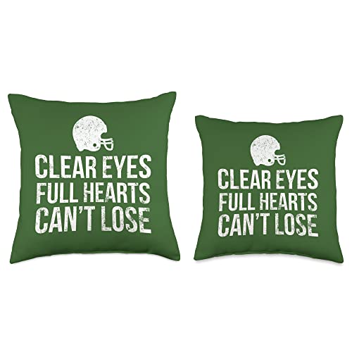 Clear Eyes Full Heart Can't Lose Football Football Team Throw Pillow, 16x16, Multicolor