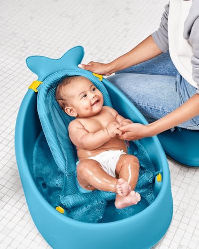 Skip Hop Infant Bath Tub 3-Stage Grow With Baby Smart Sling MOBY Bathtub Blue Age 0+
