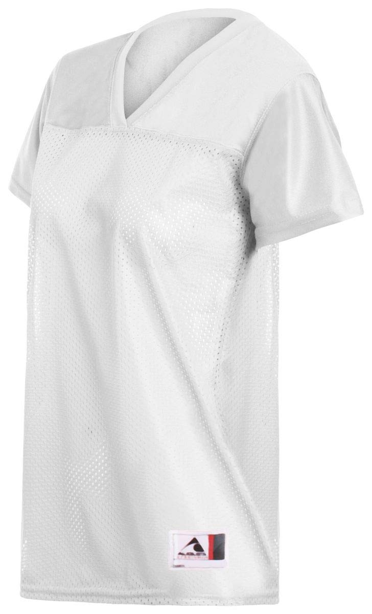 Augusta Sportswear Women's Standard Junior Fit Replica Football Tee, White, Small