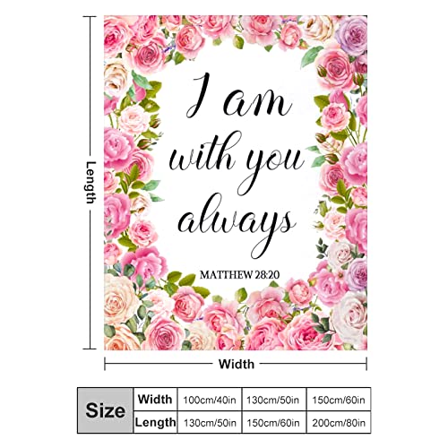 Christian Blanket with Inspirational Thoughts and Prayers Religious Bible Verse Throw Blanket Ultra Soft Warm Flannel Blankets for Women Men Gifts 50"X 40"