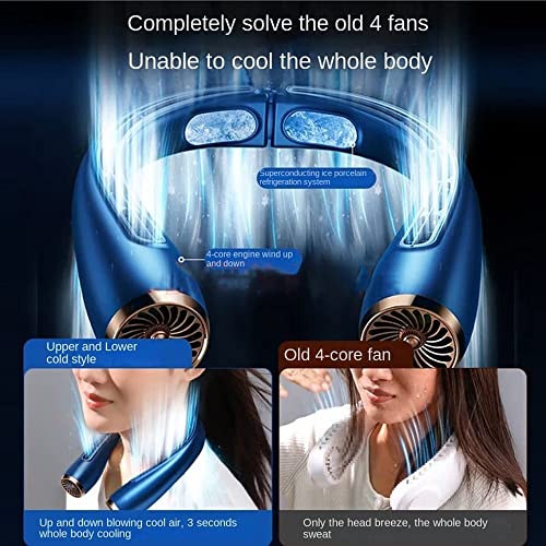BOENMO Neck Fan USB Bladeless Turbo Neckband Fan Rechargeable Mute Portable Home Fan Folding Cooling Fan 2.24