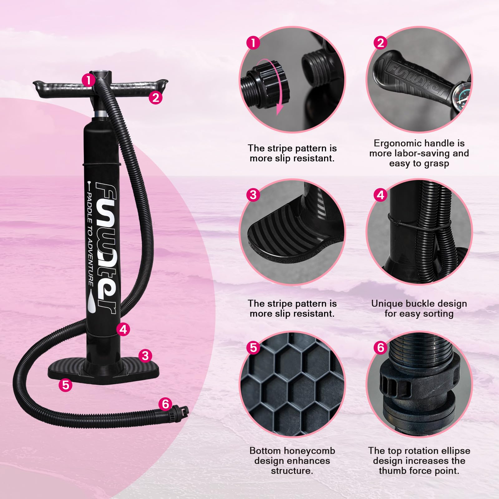 FunWater Inflatable 10'6×33"×6" Ultra-Light SUP for All Skill Levels Everything Included with Stand Up Paddle Board, Adj Paddle, Pump, ISUP Travel Backpack, Leash, Waterproof Bag