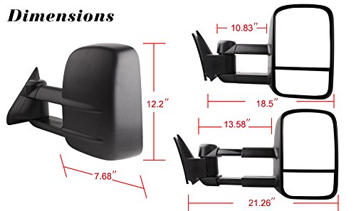 Towing Mirrors for 88-98 Chevy GMC C/K 1500 2500 3500 Pickup Pair Set Manual Extendable Side Mirrors