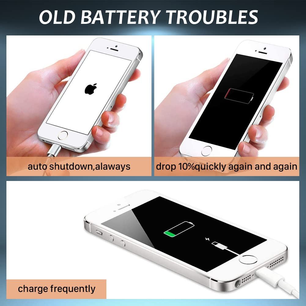 Battery for iPhone SE 2016 1st Generation, [2750mAh] Upgraded New Version High Capacity 0 Cycle Replacement Battery for iPhone SE First Gen Models A1662, A1723, A1724 with Professional Repair Tool Kit
