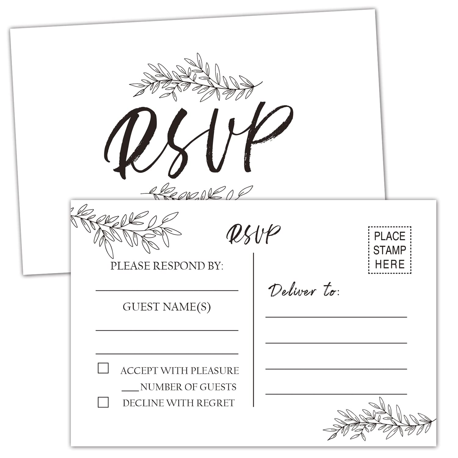 EKSPLODI 50 RSVP Cards, RSVP Postcards, Response Card, Blank RSVP Reply, RSVP for Wedding, Rehearsal Dinner, Baby Shower, Bridal Shower, Birthday, Engagement, Bachelorette Party Invitations.