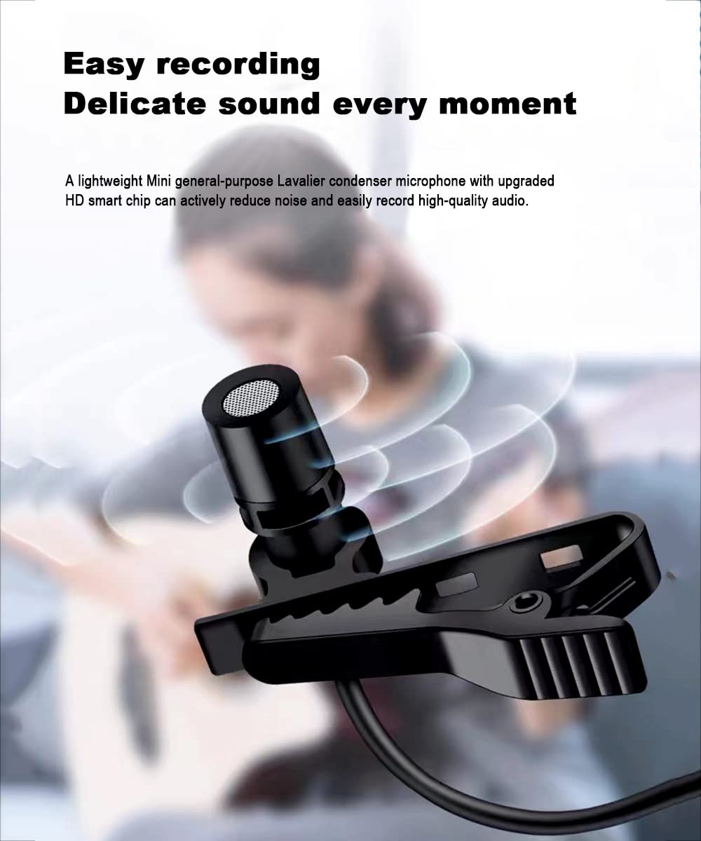 PewAs for USB Professional Lavalier Microphone for PC, Computer, Mac, Laptop, YouTube, Skype, Recording, Podcasting, Gaming Lavalier Microphone 【9.8ft】
