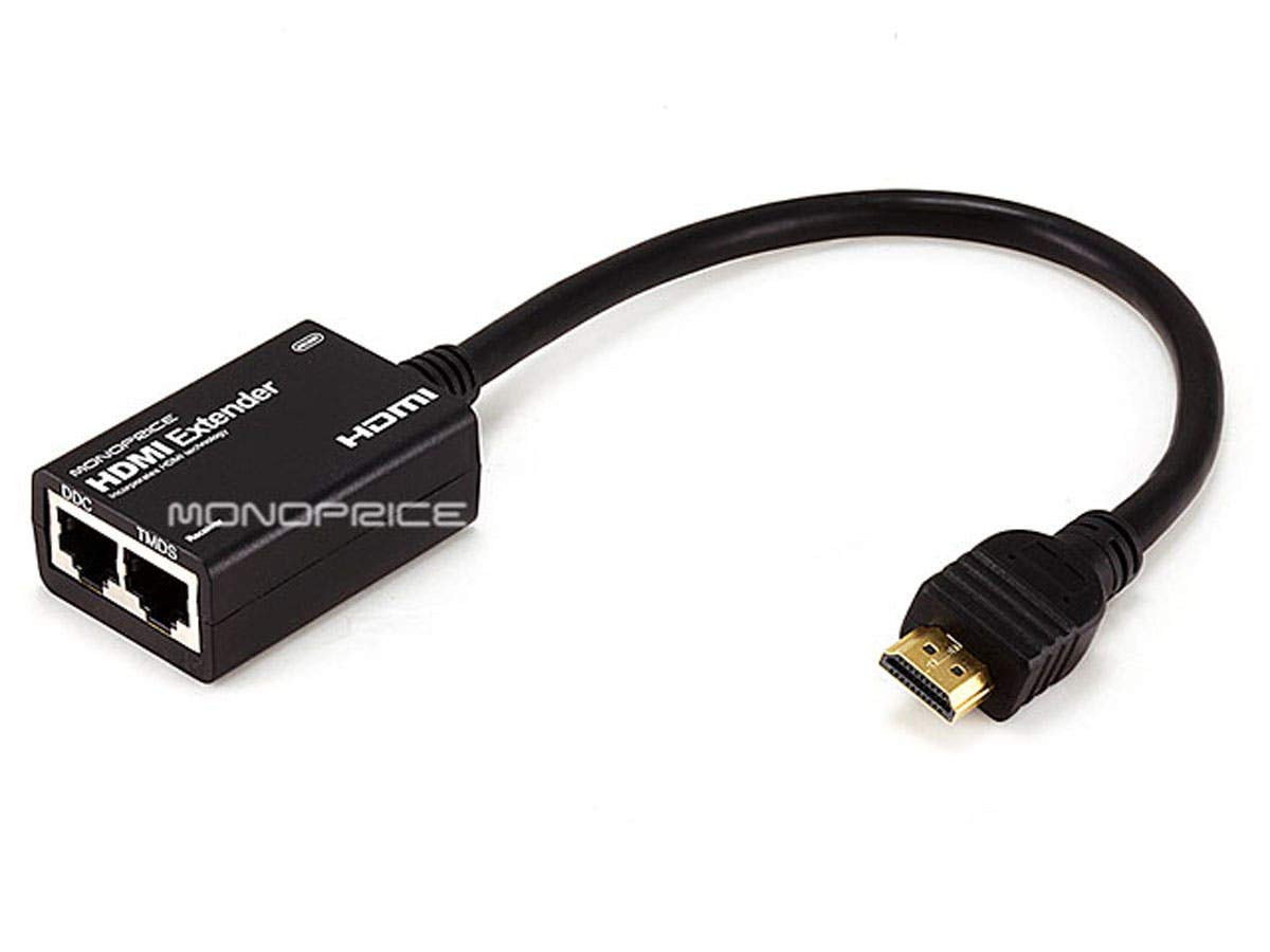 Monoprice HDMI Extender - Using Cat5e or CAT6 Cable, Extend Up to 98-Feet, HDCP Pass-Through, Up to 1080p Resolution