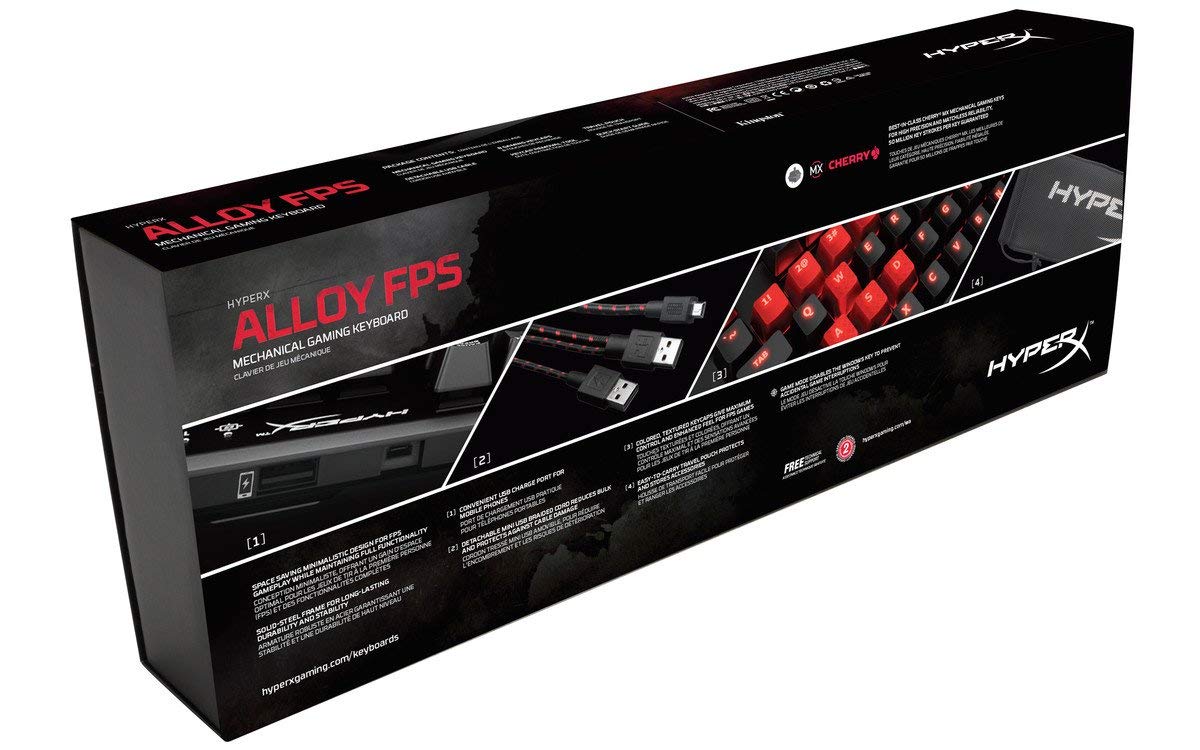 HyperX Alloy FPS - Mechanical Gaming Keyboard & Accessories - Compact Form Factor - Linear & Quiet - Cherry MX Red - Red LED Backlit (HX-KB1RD1-NA/A1) (Renewed)