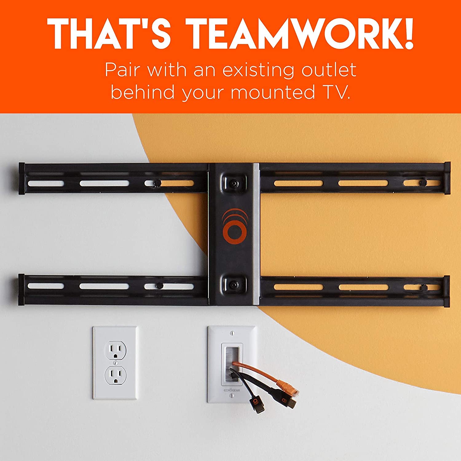 ECHOGEAR Wall Brush Plate for Hiding Up to 8 Low Voltage Cables - Sturdy Brushes with Cable Catching Design - Ideal Cable Pass Through for Wall Mounted TVs
