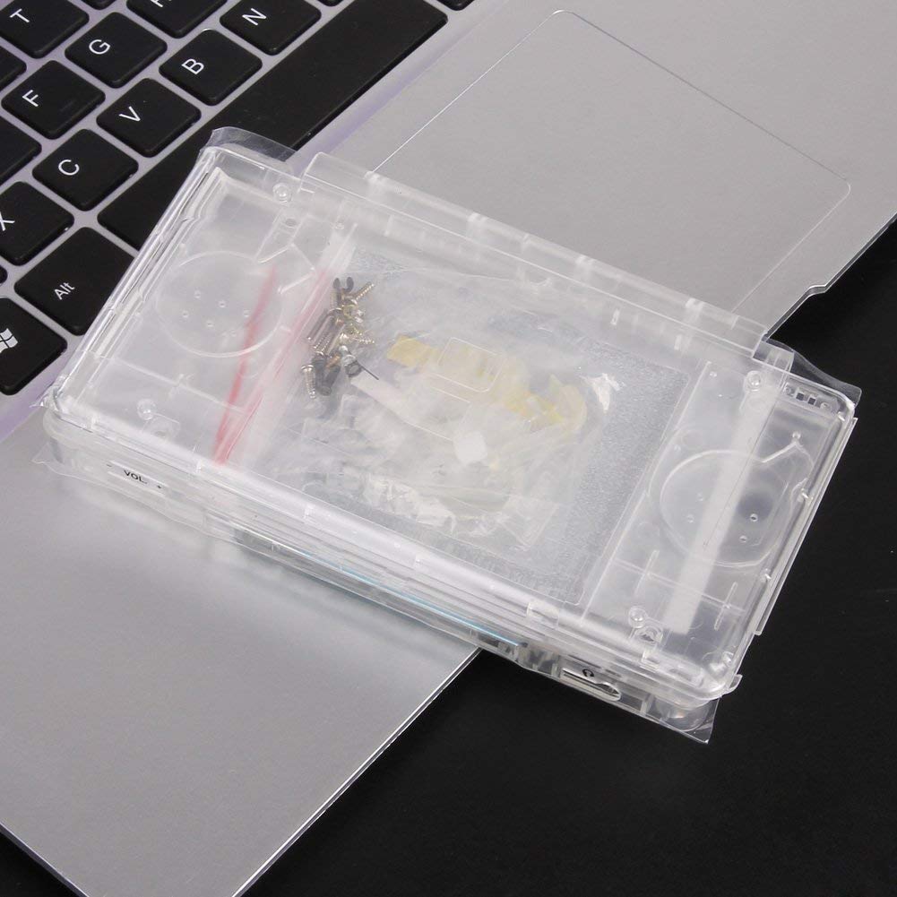 JMXLDS New Full Housing Case Cover Shell with Buttons Replacement Parts For Nintendo DS Lite NDSL Game Console-Crystal Clear