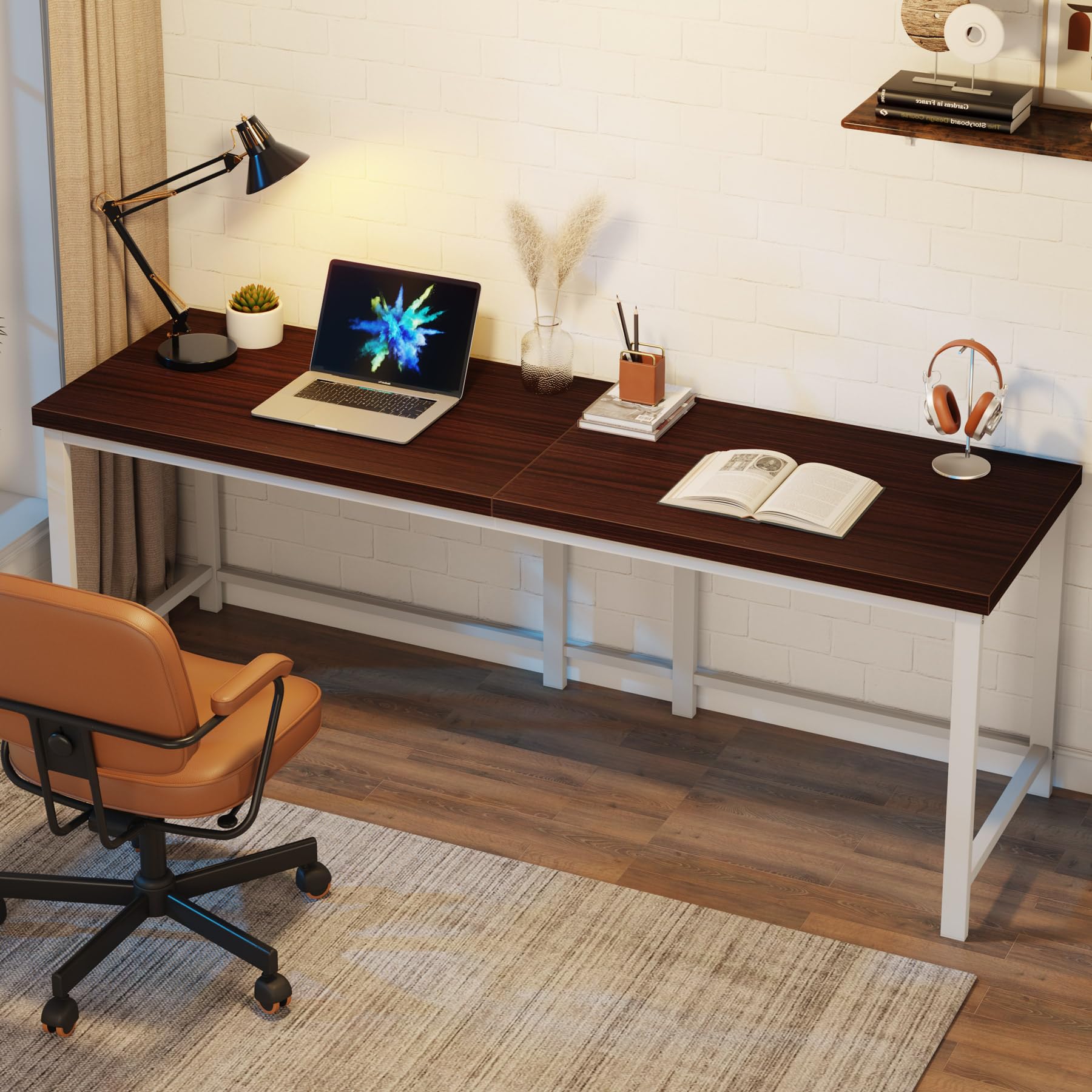 Tribesigns 78.7 inch Double Computer Desk, Extra Long 2 Person Desk Workstation, Large Office Desk Study Writing Table for Home Office
