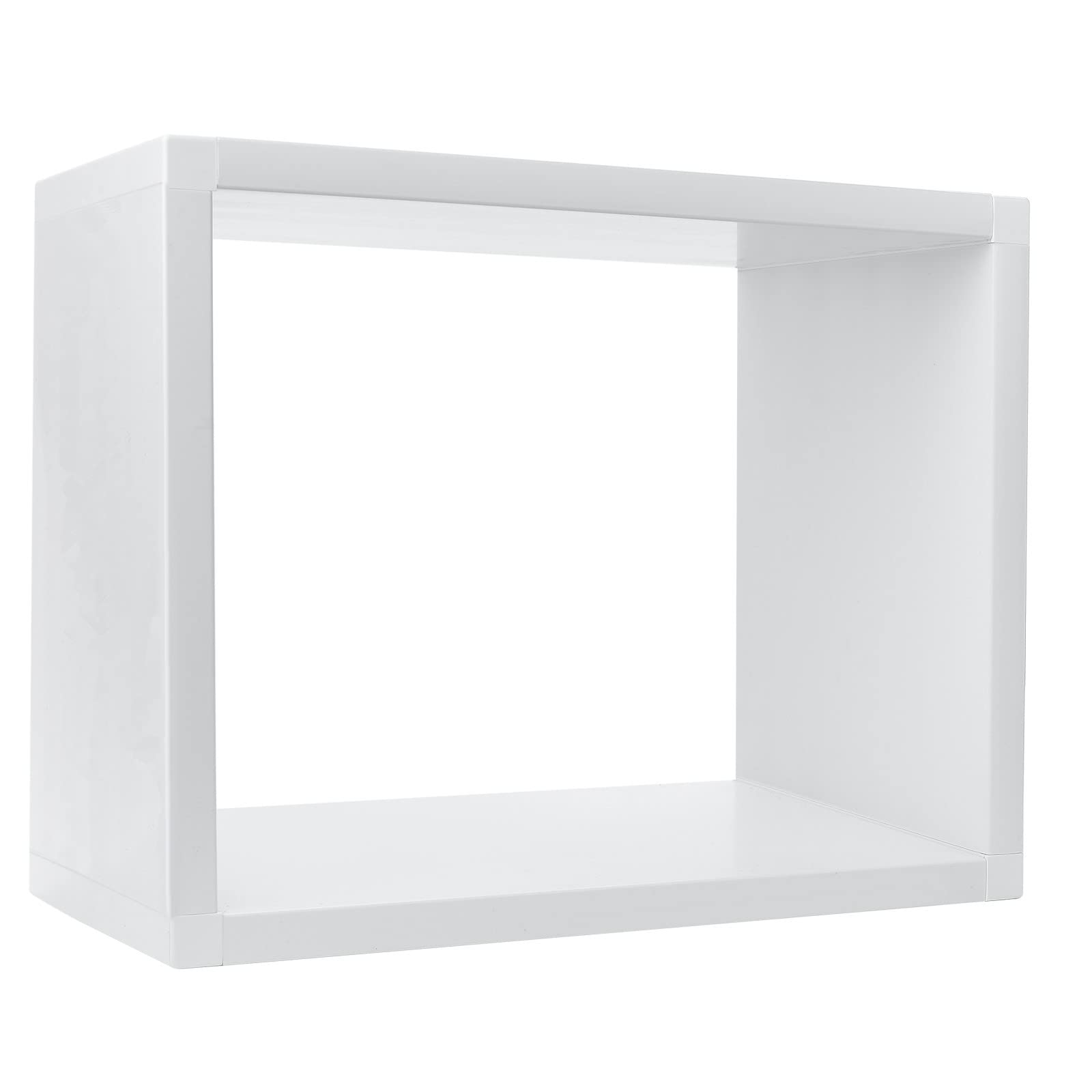 Bamboo Floating Cube Shelves, Wall Mounted Storage Box Shelves 16"x 12"x 9.45" Inch, Cube Corner Shelf Book shelves for Bedroom, Bathroom, Living Room, Kitchen,Office (Bamboo)