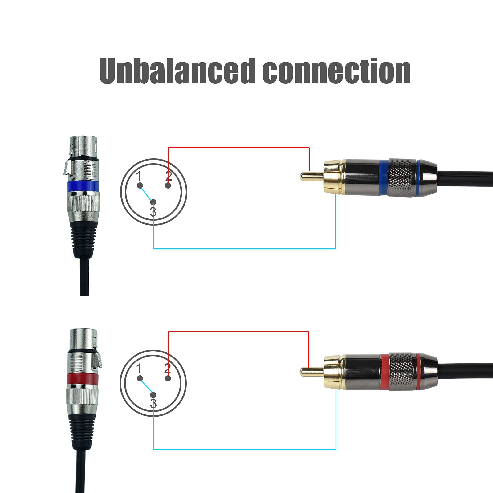 Mugteeve Dual XLR Female to Dual RCA Male Phono Cable Adapter, 3.3 Feet Balanced 3pin XLRF to Unbalanced RCA Speaker Cable, Gold Plated, OFC Shielded, Noise-Free, for Mixer, Subwoofer, Amplifier