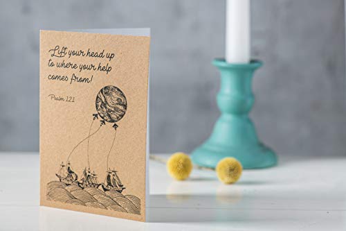 DIVERSEBEE 18 Kraft Inspirational Christian Greeting Cards with Envelopes (6 Unique Designs), Bulk Motivational Bible Verse Quotes, Encouragement Scripture Note Cards Assortment - 4x6 Inches