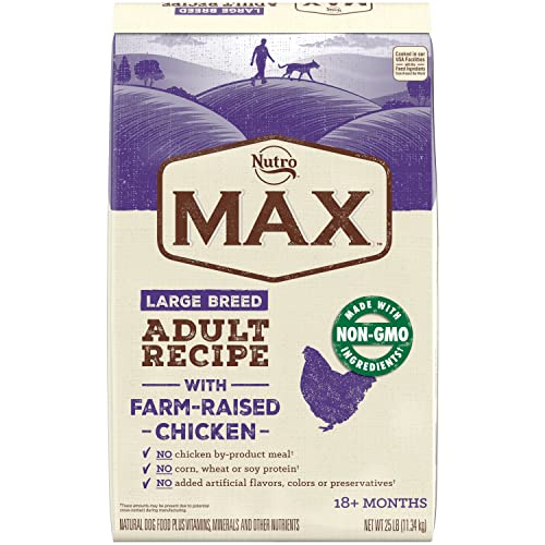 NUTRO MAX Large Breed Adult Recipe Dry Dog Food With Farm-Raised Chicken, 25 LB Bag