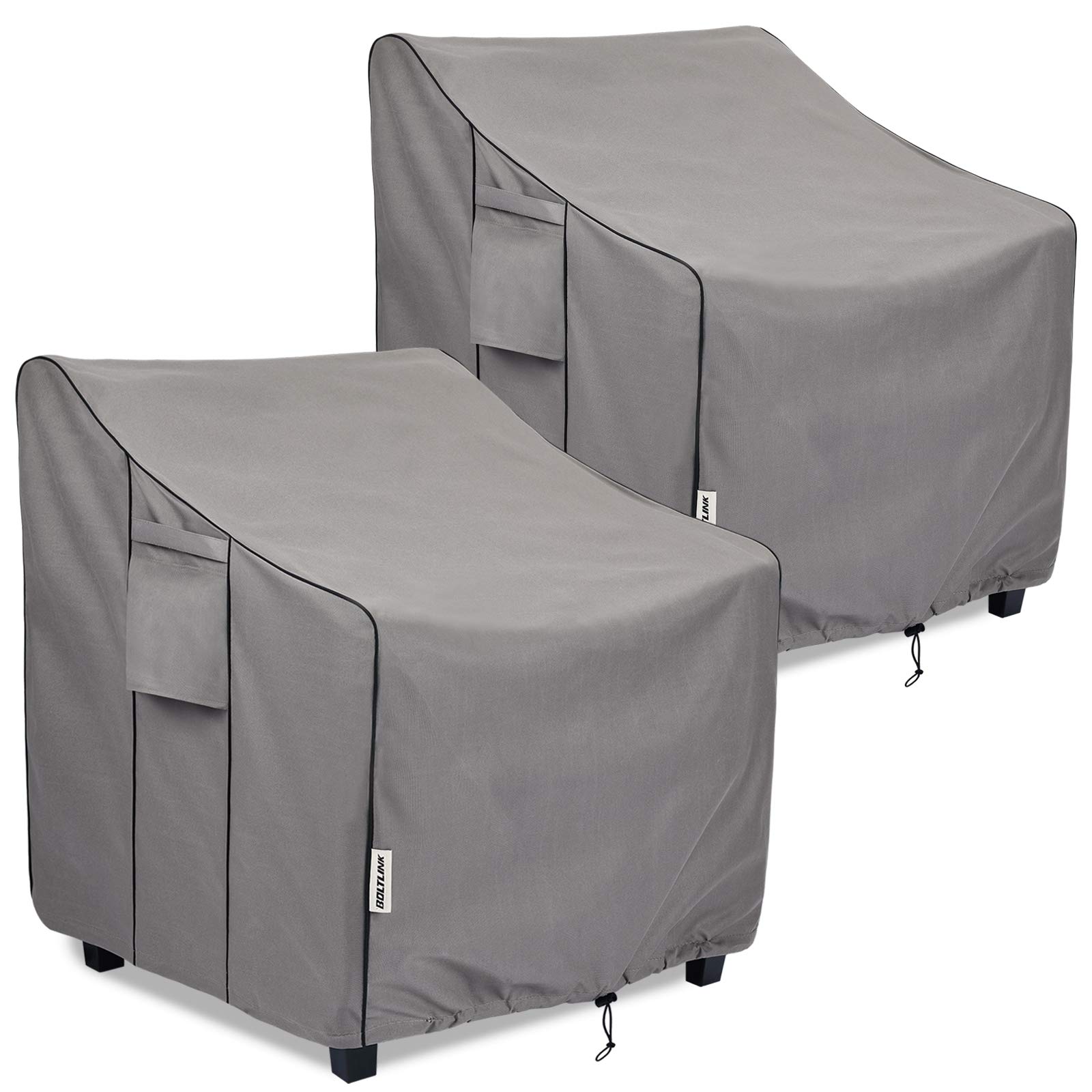 BOLTLINK Patio Chair Covers Waterproof, Heavy Duty Outdoor Furniture Covers Fits up to 29W x 30D x 36H inches -2 Pack