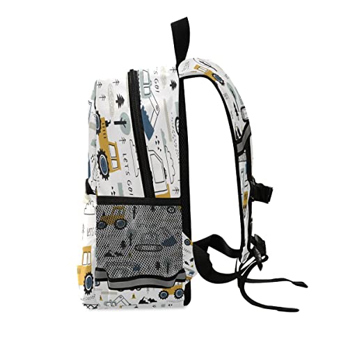 Custom Kid's Name Cute Toddler Backpack Personalized Childish Truck Excavator Mini Bag for Baby Girl Boy Age 3-7