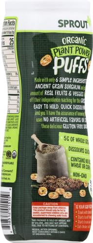 Sprout Organic Snacks Plant Power Puffs baby Food, 1.5 Oz