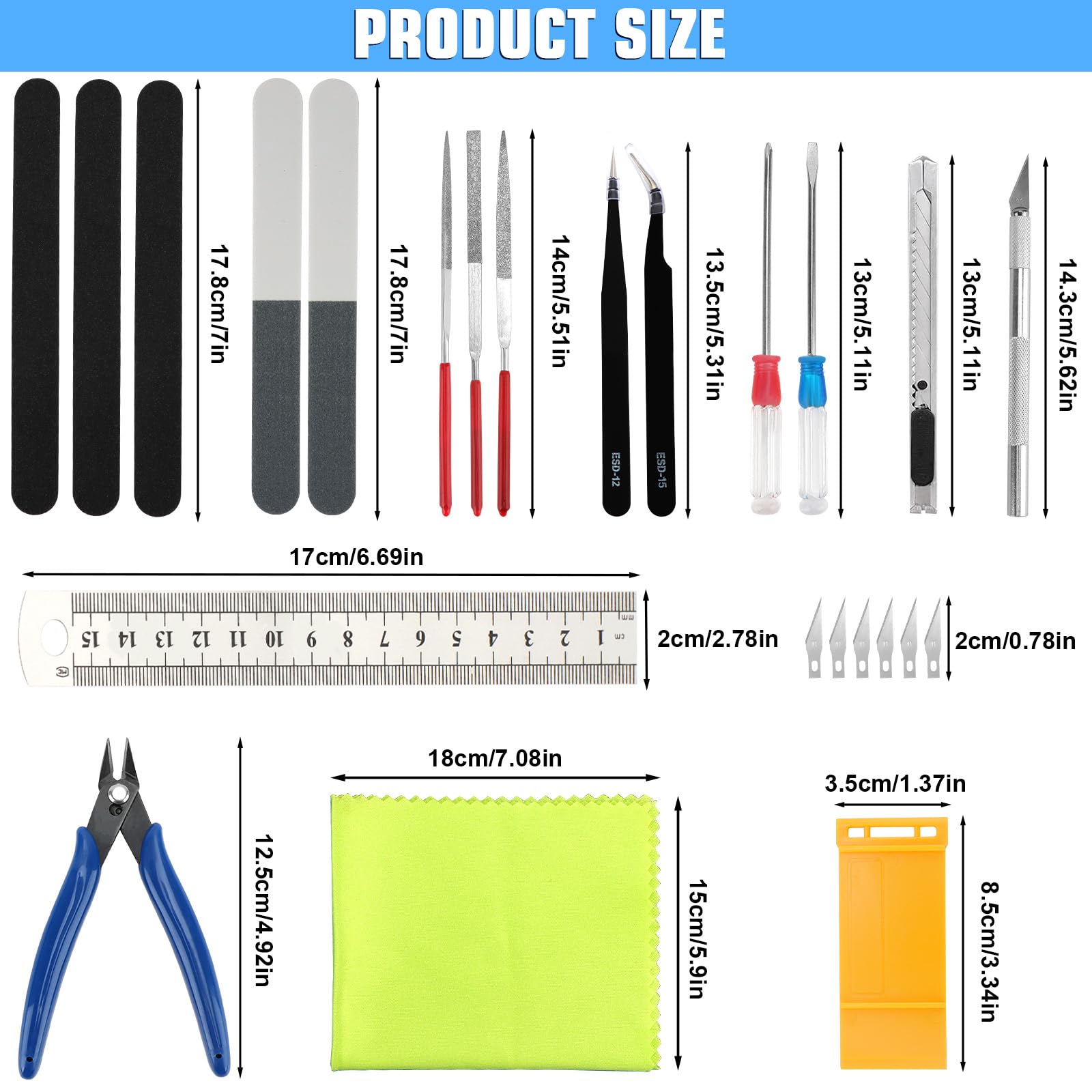 Professional 25PCS Gundam Model Tools Kit Hobby Building Tools Craft Set Gundam Modeler Basic Tools for Basic Model Building, Repairing and Fixing