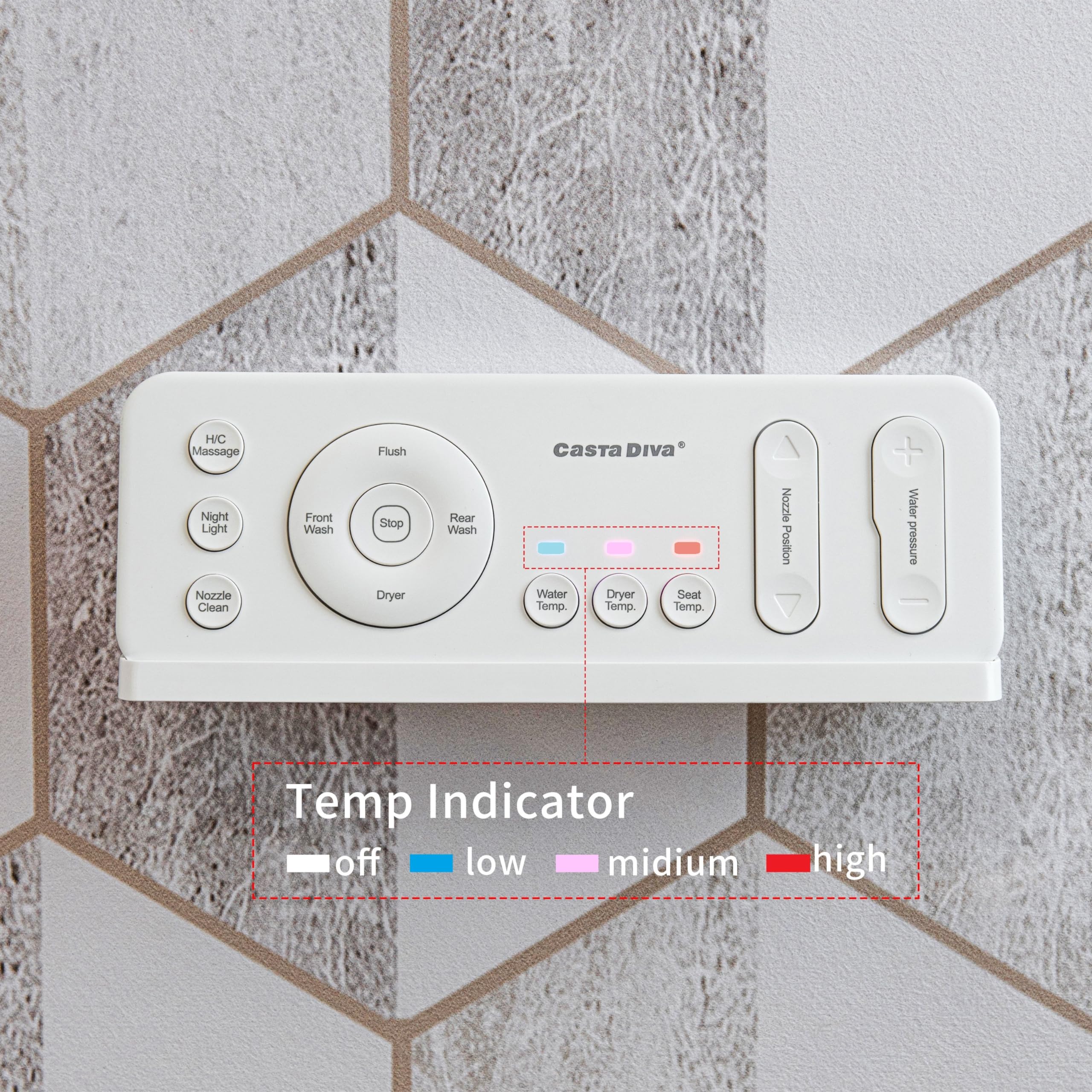 Casta Diva Smart Toilet with Heated Seat, Warm Water Bidet, Off-seat Auto Flushing, Foot Kick Flush, 1.28GPF White Smart Toilets with Remote for Bathrooms (CD-Y070)