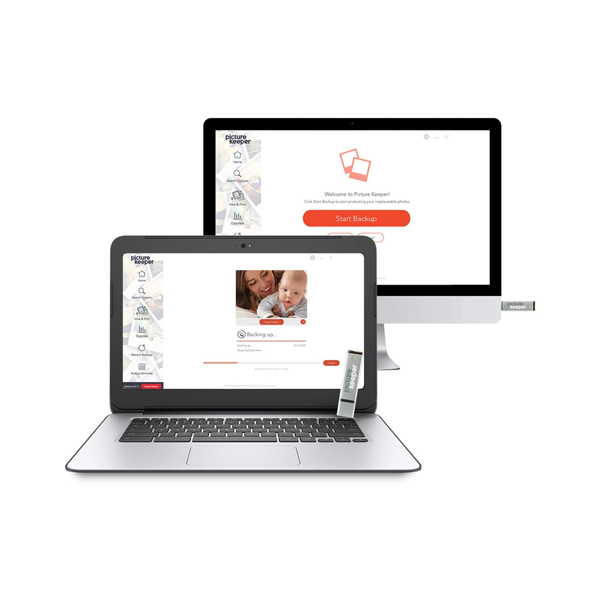 Picture Keeper Photo & Video USB Flash Drive for Mac and PC Computers, 8GB Thumb Drive