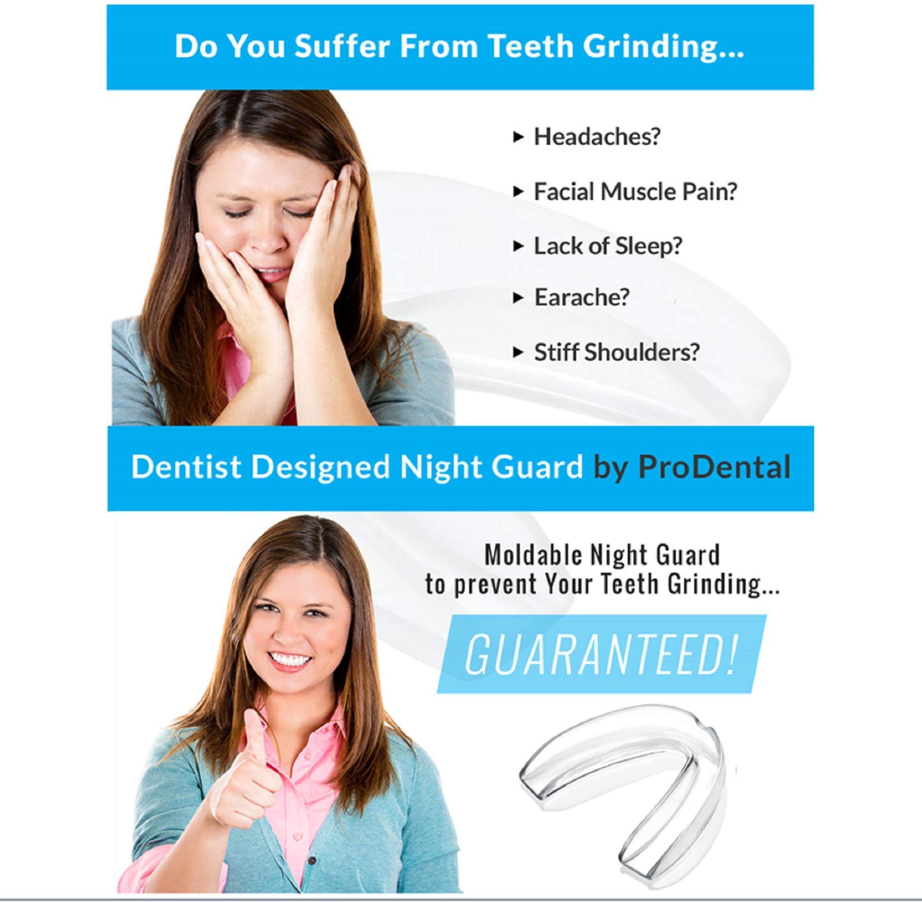 ProDental Thin and Trim Mouth Guard for Grinding Teeth – 3 Pack, Made in USA, Night Guard for Bruxism - Teeth Clenching, Use as Customizable Teeth Whitening Tray