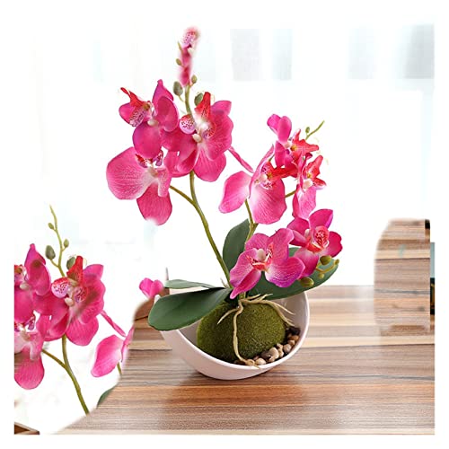 Bonsai Creative Decoration Trigeminal Butterfly Orchid Artificial Flowers Moon Basin Decoration Imitation Plant With Flowerpot Fake Bonsai Fake Tree Fake Bonsai Realistic Mini Realistic Flower