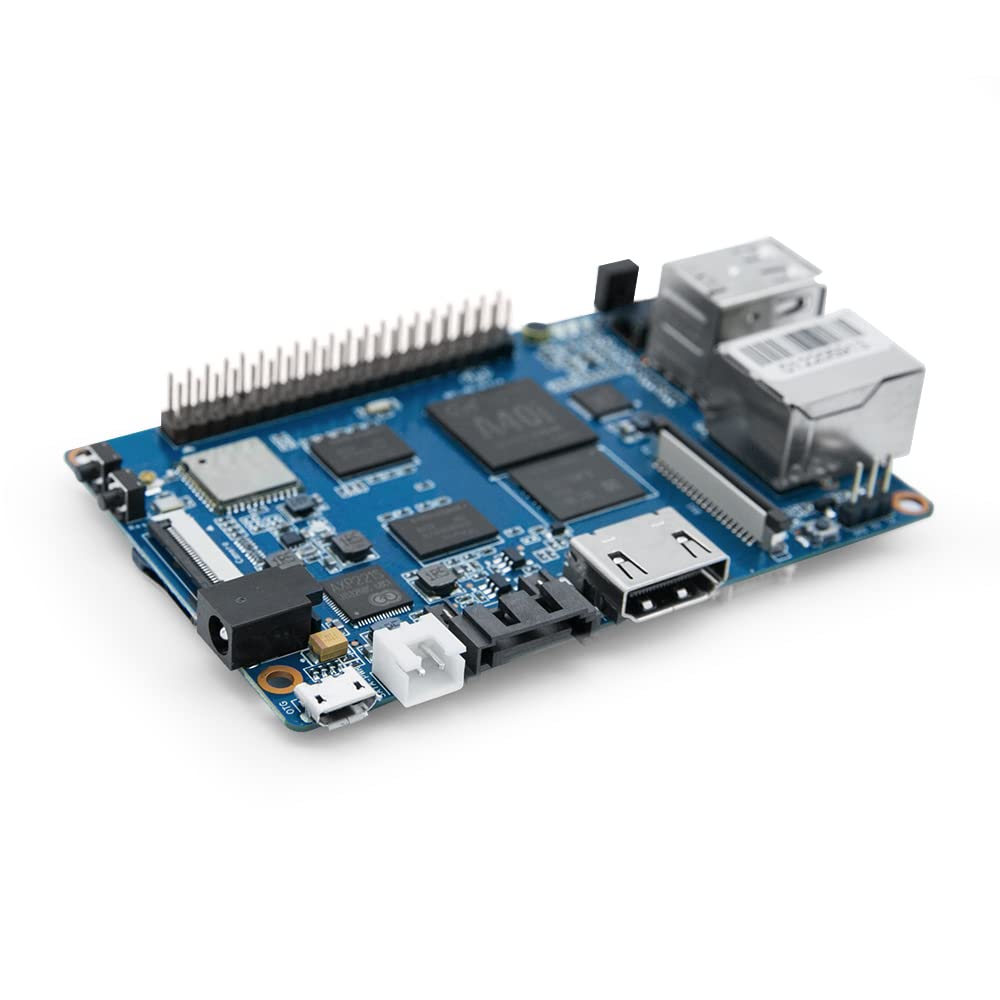 Banana Pi BPI M2 Ultra A40i Single Board Computer with Quad Core ARM Cortex A7 CPU 2GB DDR3 RAM 8GB eMMC Onboard SATA WiFi Bluetooth Gigabit Ethernet GPIO Compatible with Raspberry Pi B+ Run ROM Image