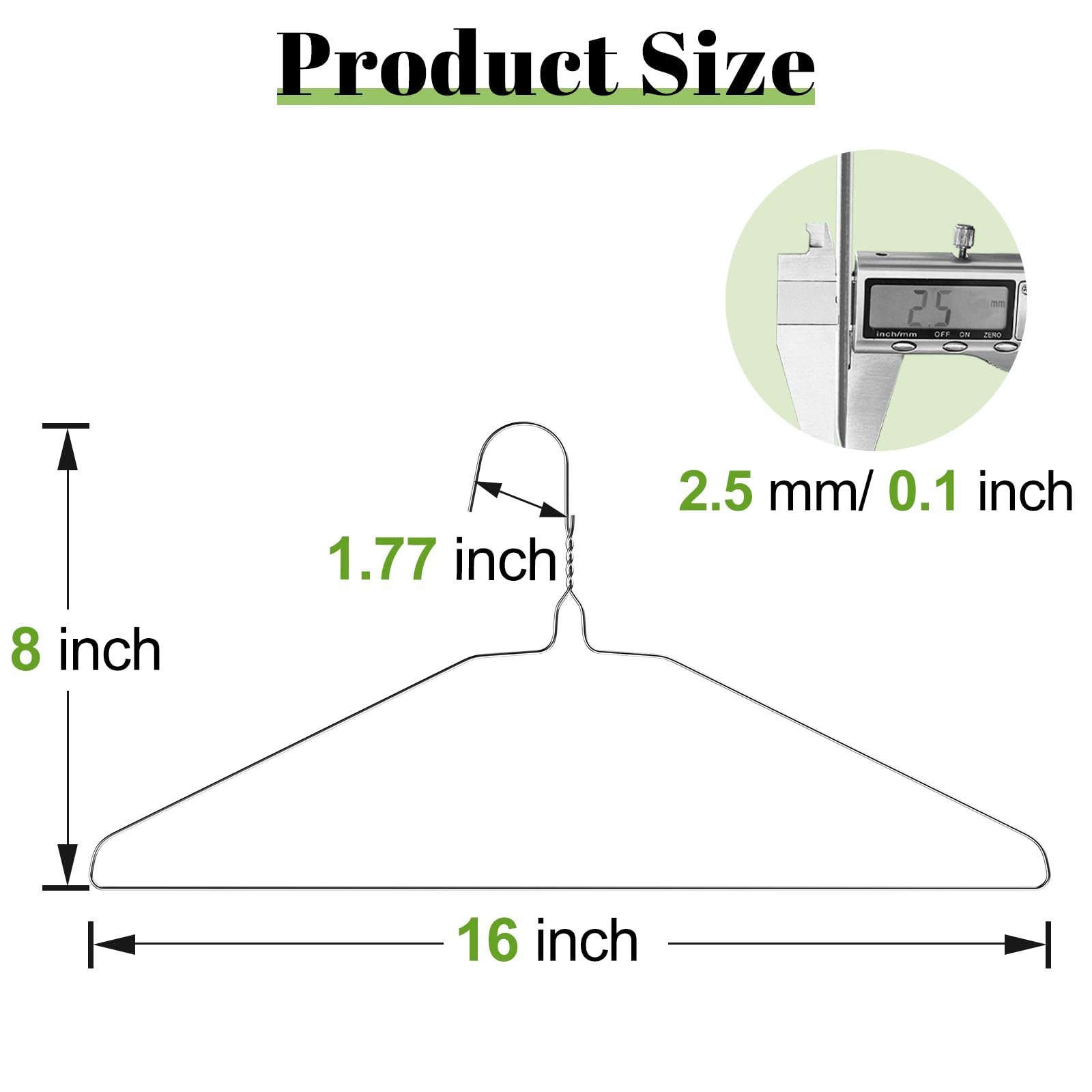 Wire Hangers 100 Pack, Metal Hangers for Clothes 16 Inch, Wire Metal Coat Hangers Space Saving, Slim Bulk Wire Hangers Non-Slip for Standard Size Coat, Suits, Shirts, Pants, Skirts- Silver