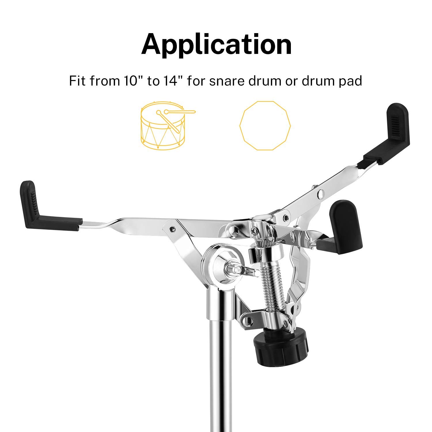 Donner Snare Drum Stand, Adjustable Snare Stand Double Braced Extended with Drum Stick Holder Fit 10''-14'' Dia Drums, Drum Pads, Height Range 26-40 Inches