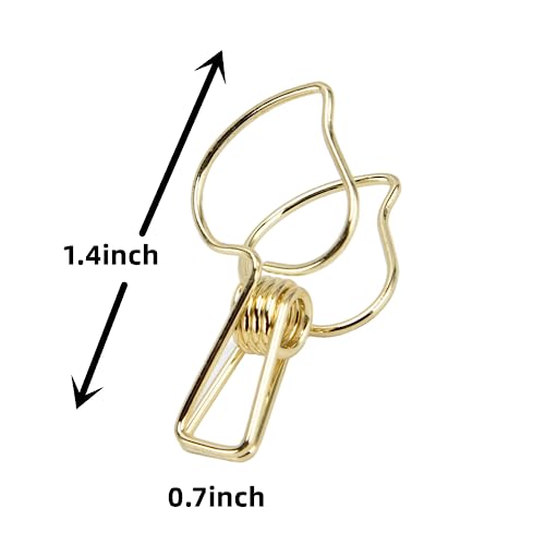Clothes Drying Clip, 20Pcs Multifunctional Strong Hollow Spring Clip Clothes Pins for Outdoor Clothesline Home Kitchen Travel Office Decor(Gold)