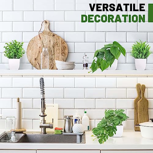 Der Rose 6 Packs Fake Plants Small Artificial Plants for Home Office Desk Bathroom Aesthetic Farmhouse Room Decor Indoor
