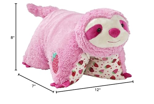 Pillow Pets 18” Sweet Scented Strawberry Sloth Stuffed Animal Plush Toy, Multicolor