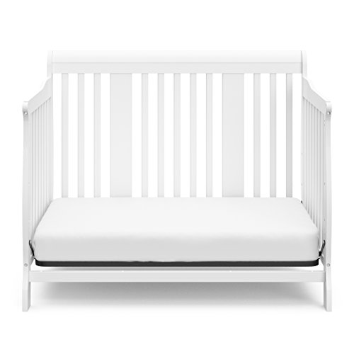 Storkcraft Tuscany 4-in-1 Convertible Crib, White, Easily Converts to Toddler Bed, Day Bed or Full Bed, 3 Position Adjustable Height Mattress (Mattress Not Included) ,White, Crib