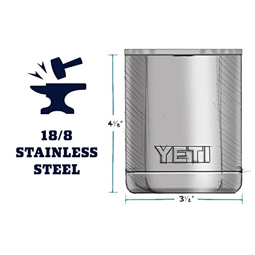 YETI Rambler 10 oz Lowball, Vacuum Insulated, Stainless Steel with Standard Lid, Navy