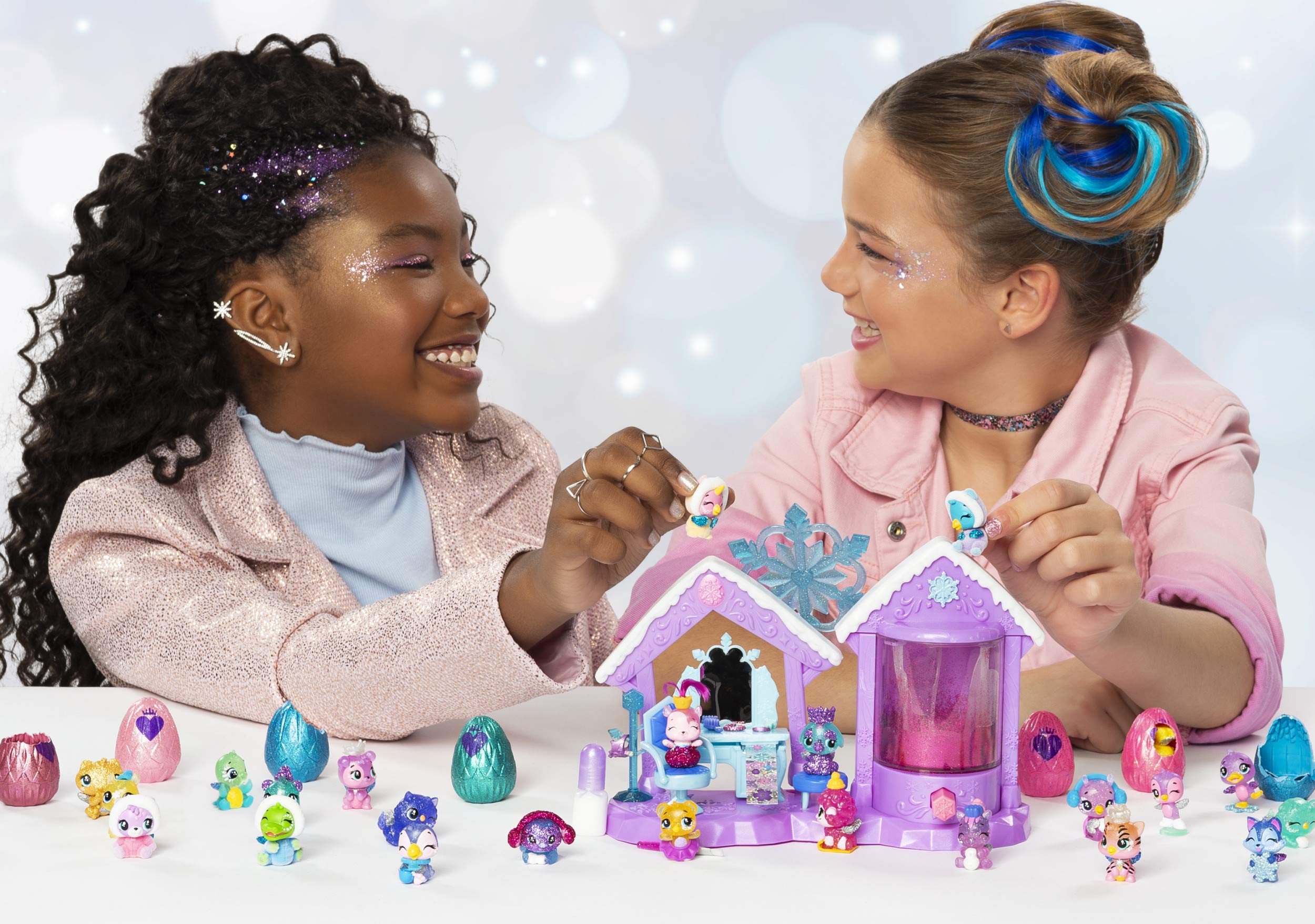 Hatchimals CollEGGtibles, Glitter Salon Playset with 2 Exclusive, for Kids Aged 5 and Up