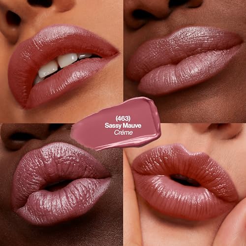 Revlon Super Lustrous Lipstick, Creamy Formula For Soft, Fuller-Looking Lips, Moisturized Feel, 463 Sassy Mauve, 0.15 oz