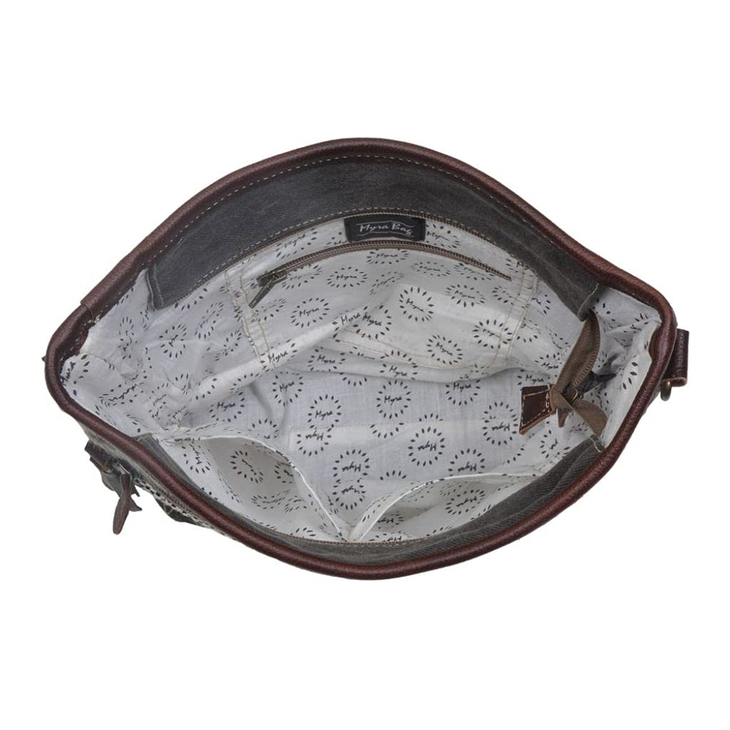 Myra Bag Adaptable Shoulder Bag UpcycledCotton & Cowhide LeatherS-2864