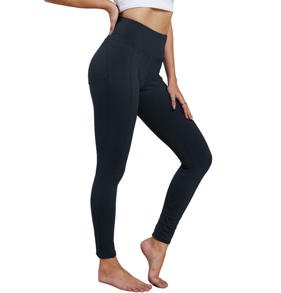 Aurgelmir Women's High Waist Workout Leggings Butt Lifting Tummy Control Sports Yoga Pants (Black,Small)