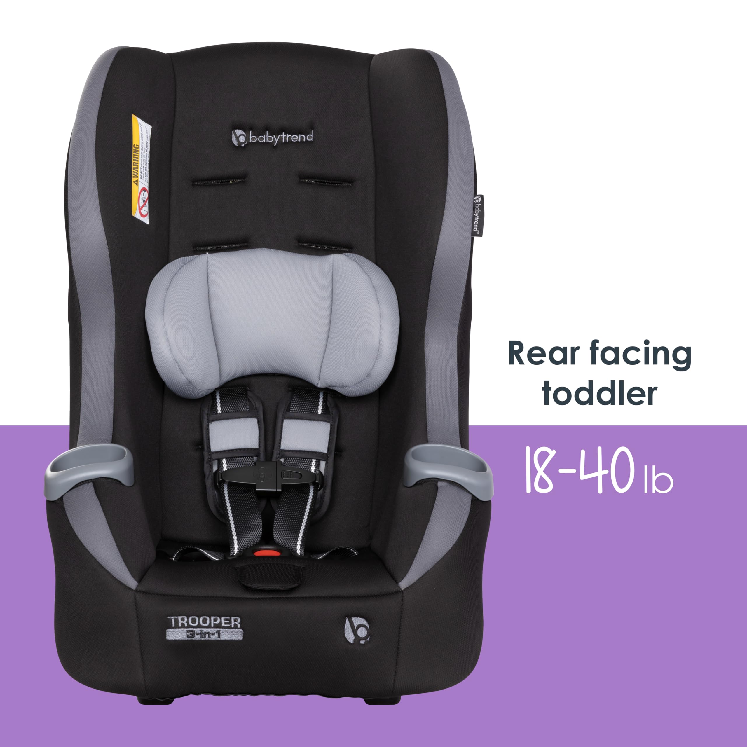 Baby Trend Trooper 3-in-1 Convertible Car Seat, Cassis Pink