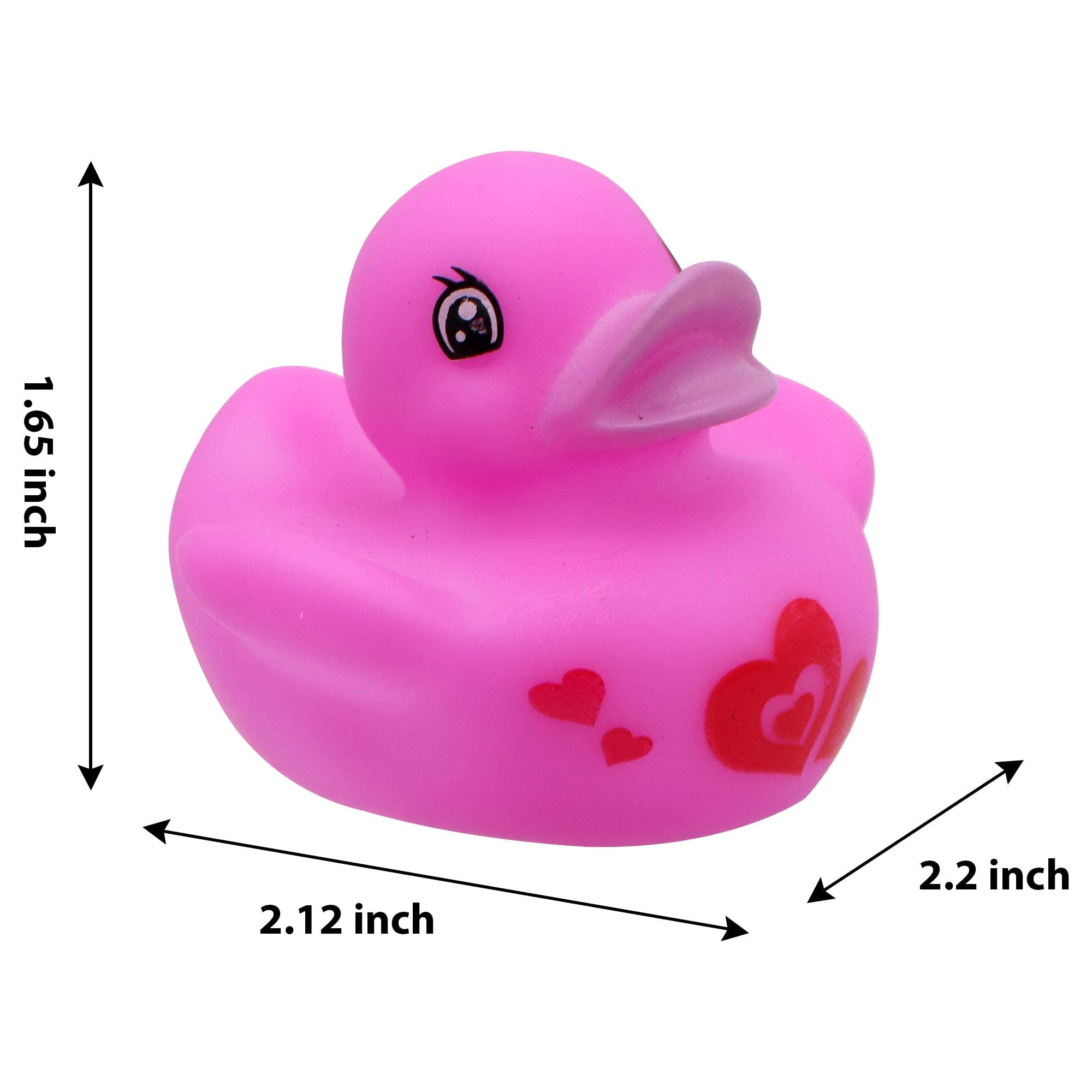 JOYIN 28 Pack Valentine’s Day Gift Cards with Gift Mini Rubber Duck Bath Toys for Classroom Exchange Prizes, Valentine Party Favors Toys