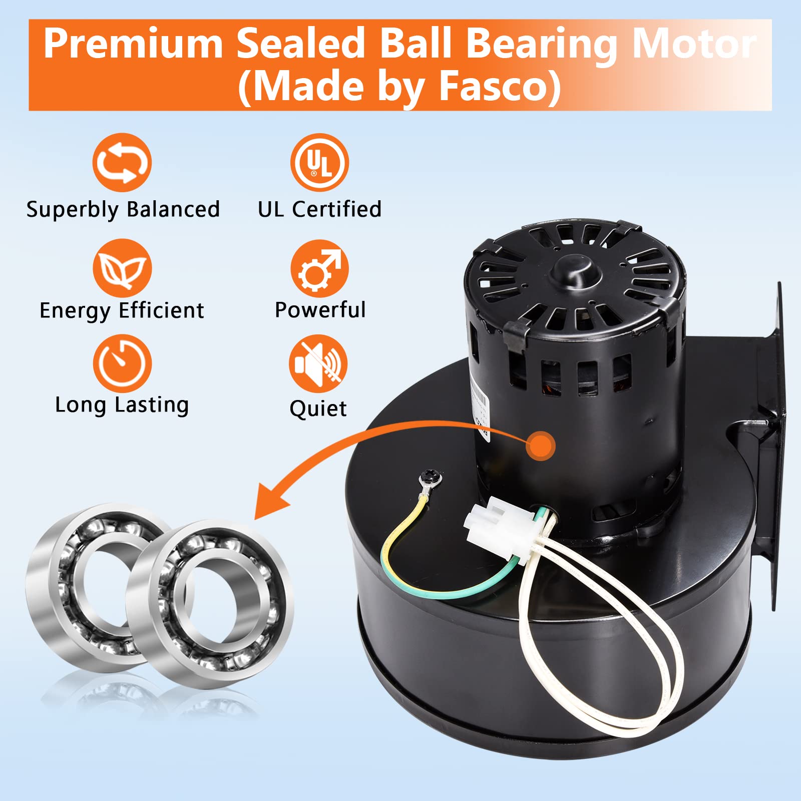 Criditpid Replacement 80622 Convection Blower Fan for Vogelzang VG5790, VG5770 Pellet Stove, US Stove & USSC Bay Front 5660, Ashley AP5660L Pellet Stove.