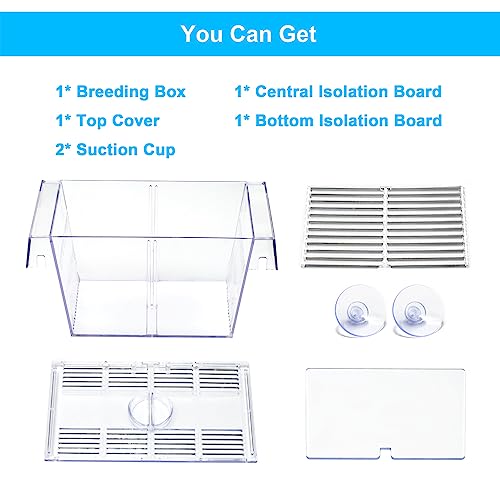 DaToo Fish Breeding Box Aquarium Holding Tank Transparent Fish Isolation Box Acclimation Hatchery Incubator Breeder Box for Baby Fish Betta Shrimp Clownfish Guppy
