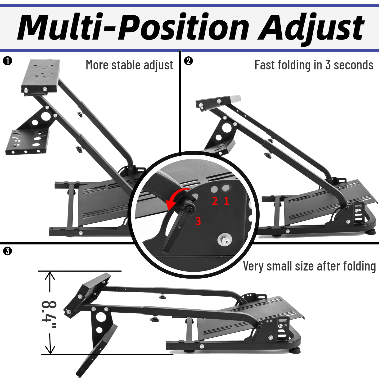 Minneer PRO Racing Wheel Stand Height Adjustable with Shifter Upgrade for Logitech G25,G27,G29,G920,G923,Thrustmaster TMX, T80, Gaming Steering Simulator Cockpit Wheel and Pedals Not Included