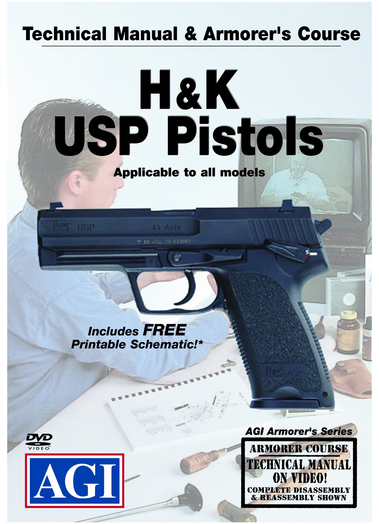American Gunsmithing Institute Armorer’s Course Video on DVD for H&K USP Pistols - Technical Instructions for Disassembly, Cleaning, Reassembly and More