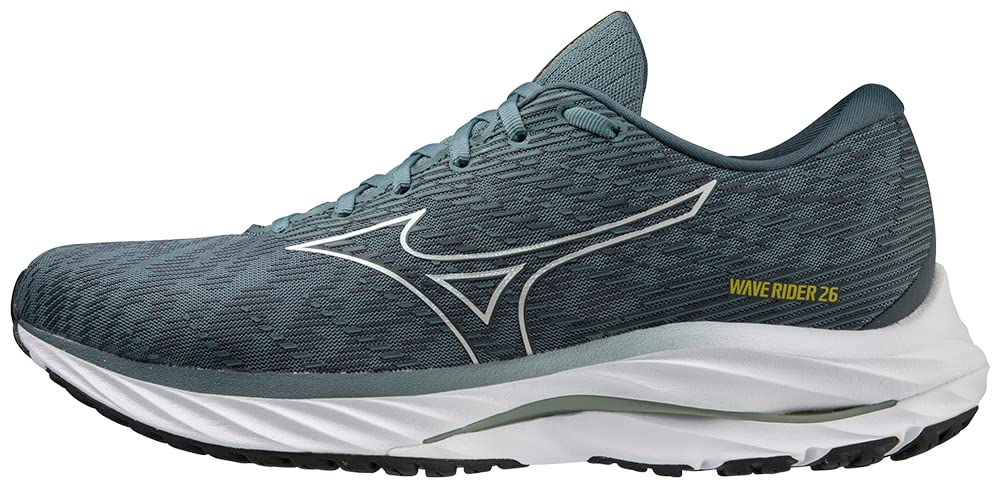 Mizuno Men's Wave Rider 26 | Neutral Running Shoe | Goblin Blue/Vaprous Grey | US 10