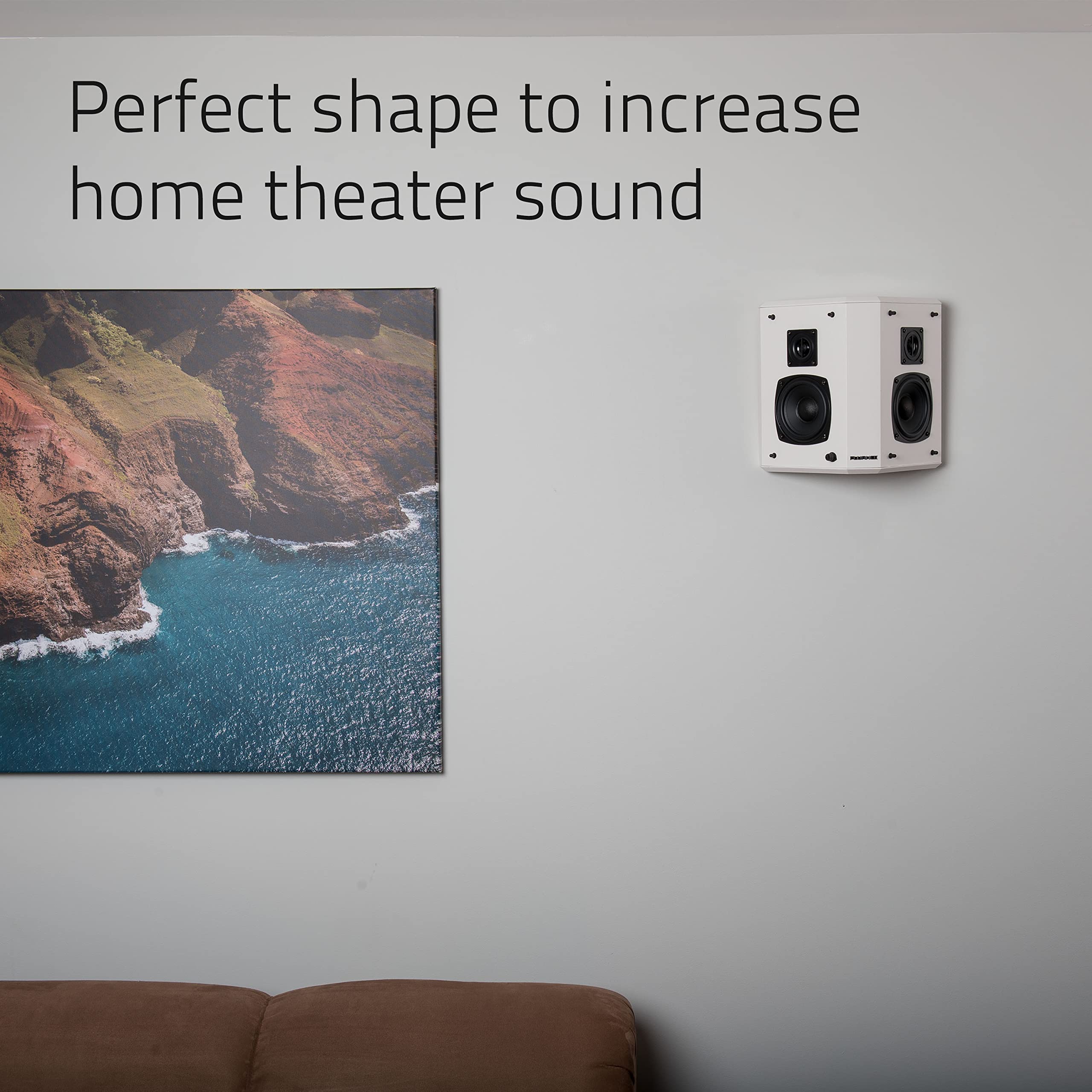 Fluance Elite High Definition 2-Way Bipolar Surround Speakers for Wide Dispersion Surround Sound in Home Theater Systems - Black Ash/Pair (SXBP2)