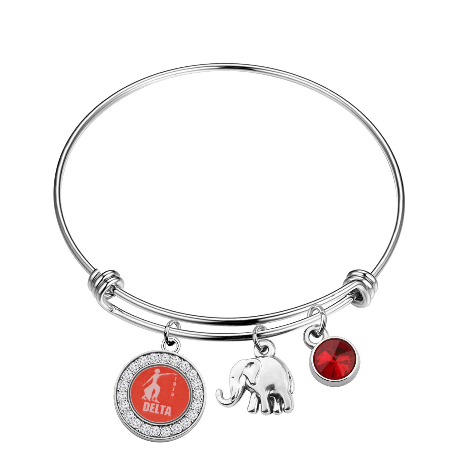 AKTAP Greek Greece Sorority Gift Greece Sorority Red Bracelet DSthera Bracelet For Women Sorority Jewelry (Greece Sorority Red Bracelet)