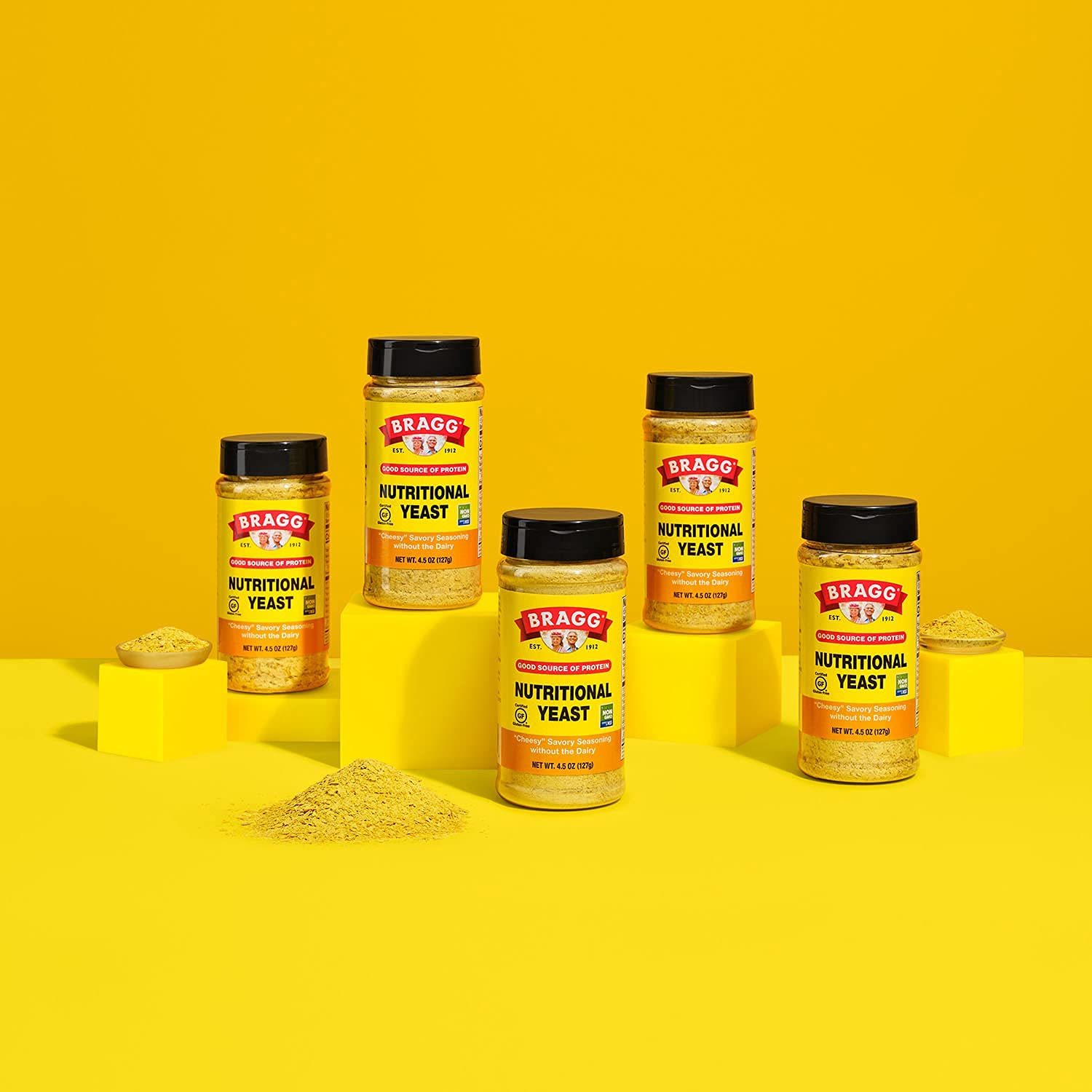Bragg Premium Nutritional Yeast Seasoning - Vegan, Gluten Free β Good Source of Protein & Vitamins β Nutritious Savory Parmesan Cheese Substitute (Original, 12 Ounce (Pack of 1))